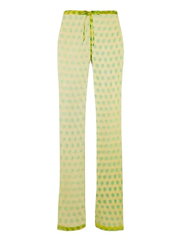 Dries Van Noten Polka-dot Silk Straight Pants - Multicoloured