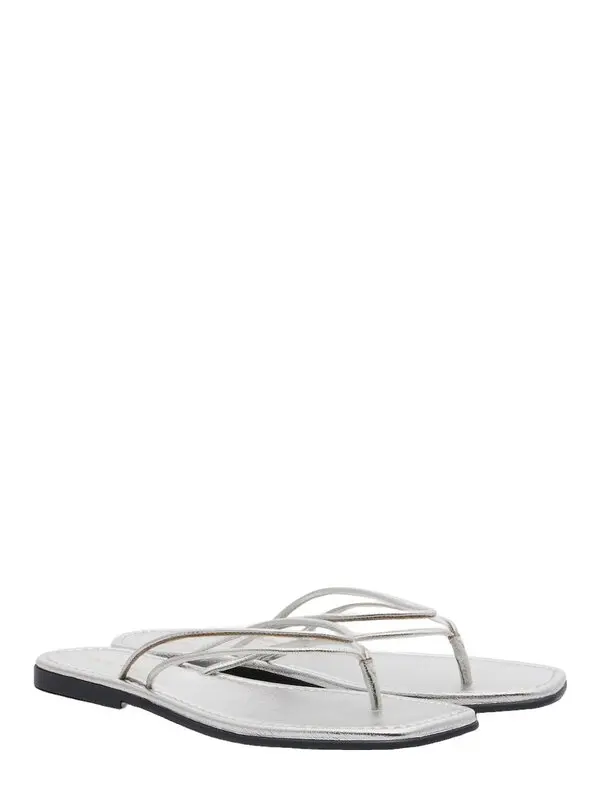 Veronica Beard Clea Thong Sandals - Silver