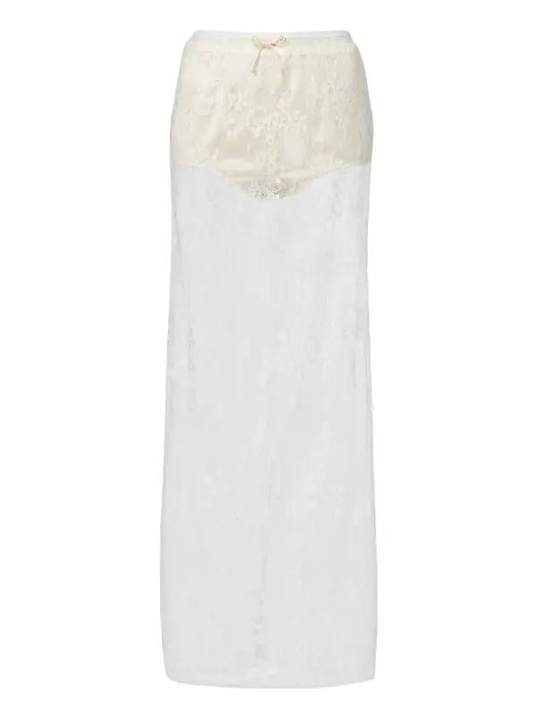 AYA MUSE Eteri Floral Lace Maxi Skirt - White