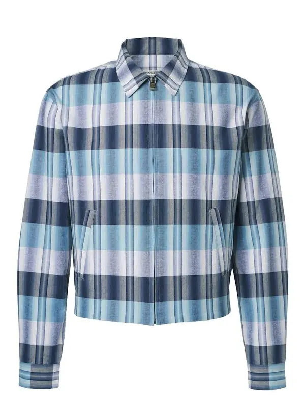 JW Anderson Checked Cotton Blouson Jacket - Blue