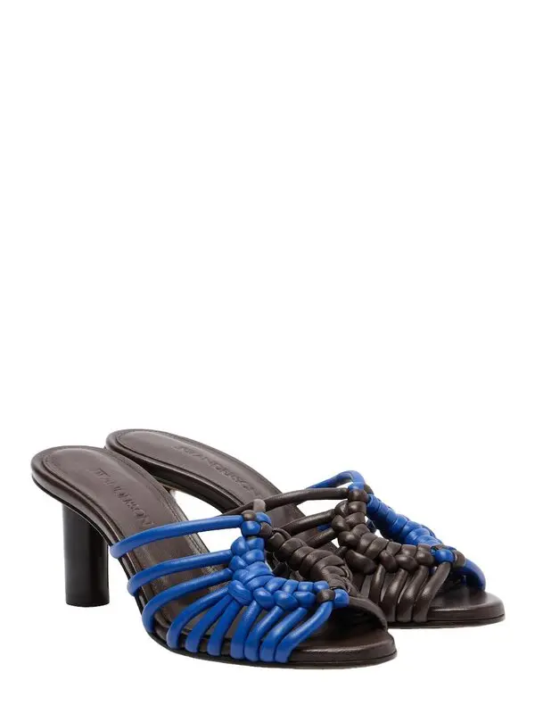 JW Anderson Plot Woven Leather Sandals - Blue