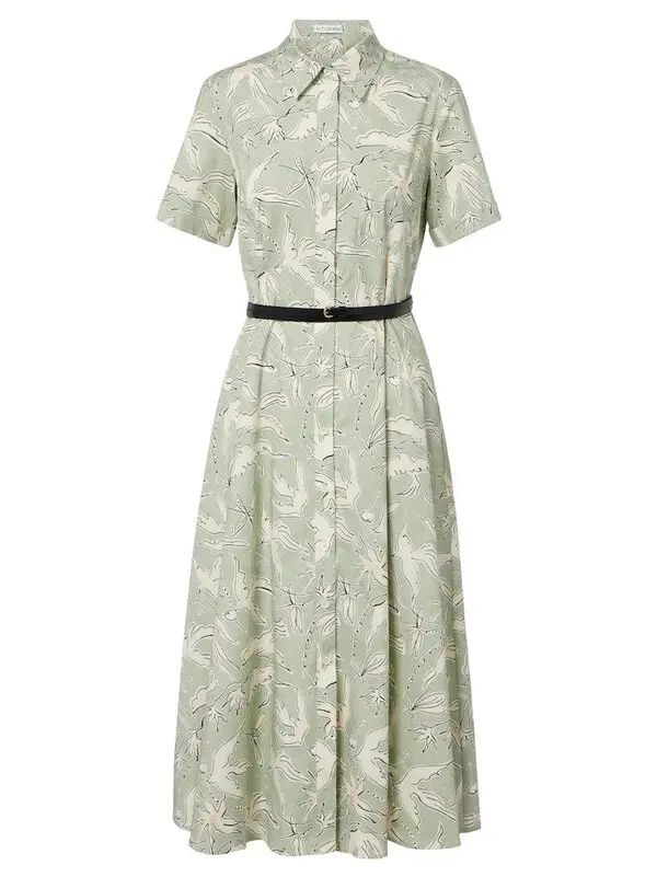 Altuzarra Kiera Printed Cotton-blend Shirt Dress - Green