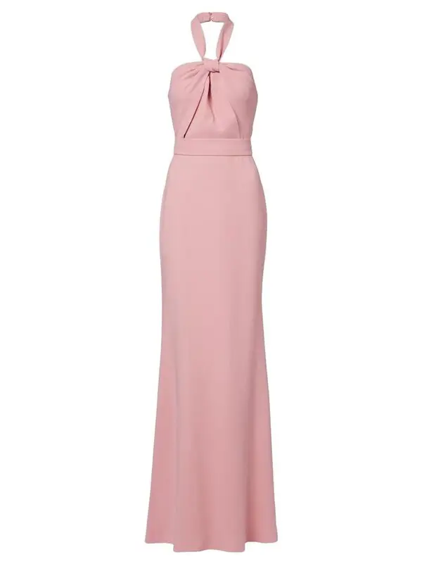 Elie Saab Halterneck Cady Gown - Pink