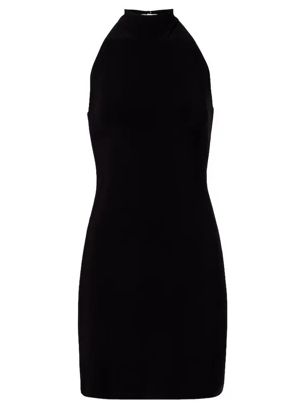 Norma Kamali Halterneck Jersey Minidress - Black