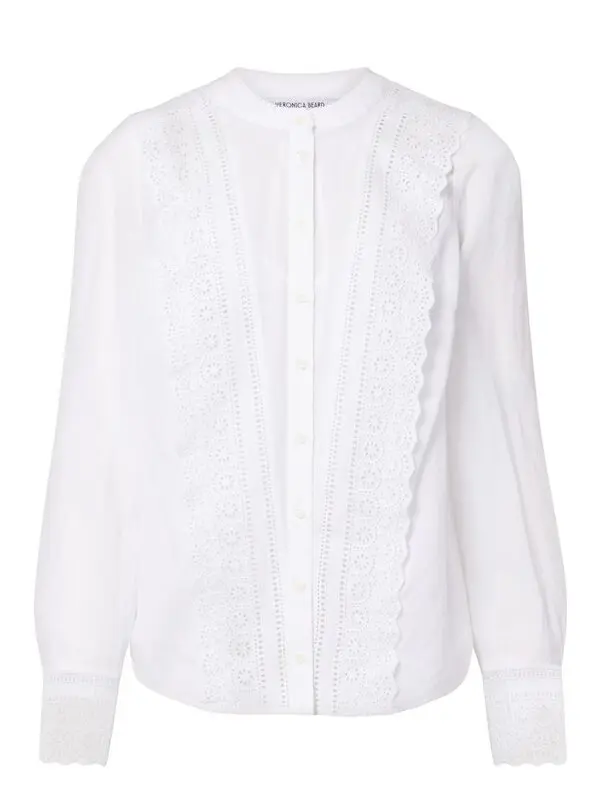 Veronica Beard Clermont Broderie Anglaise Shirt - White