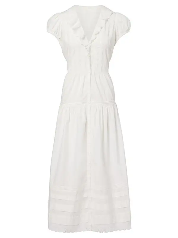 DÔEN Eliette Cotton Midi Dress - White