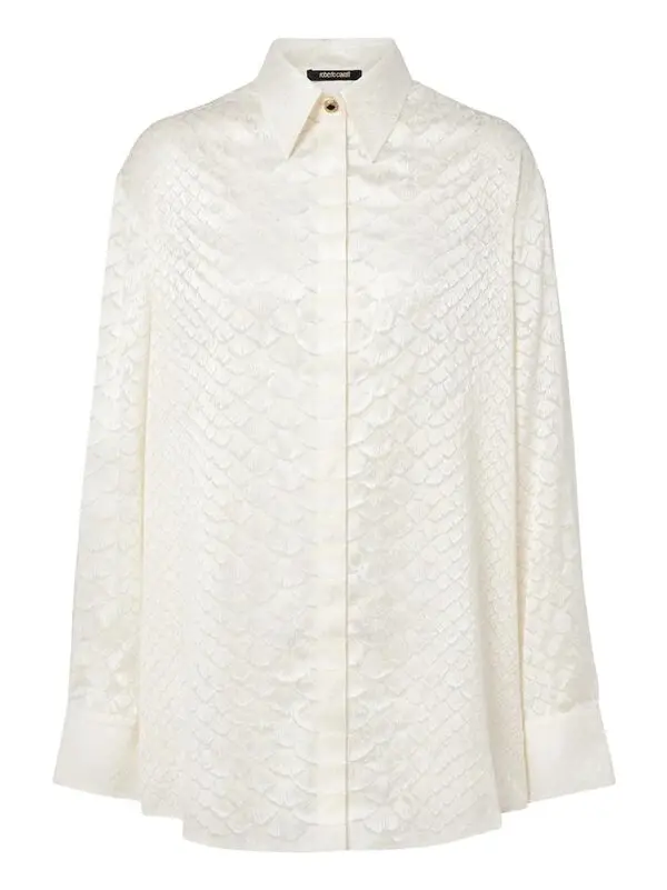 Roberto Cavalli Snake-print Shirt - White