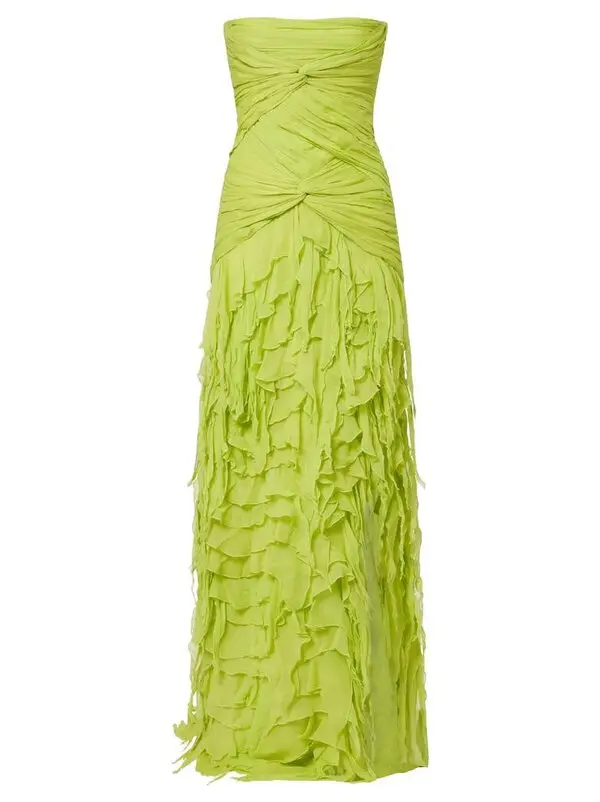 Blumarine Georgette Maxi Dress - Green