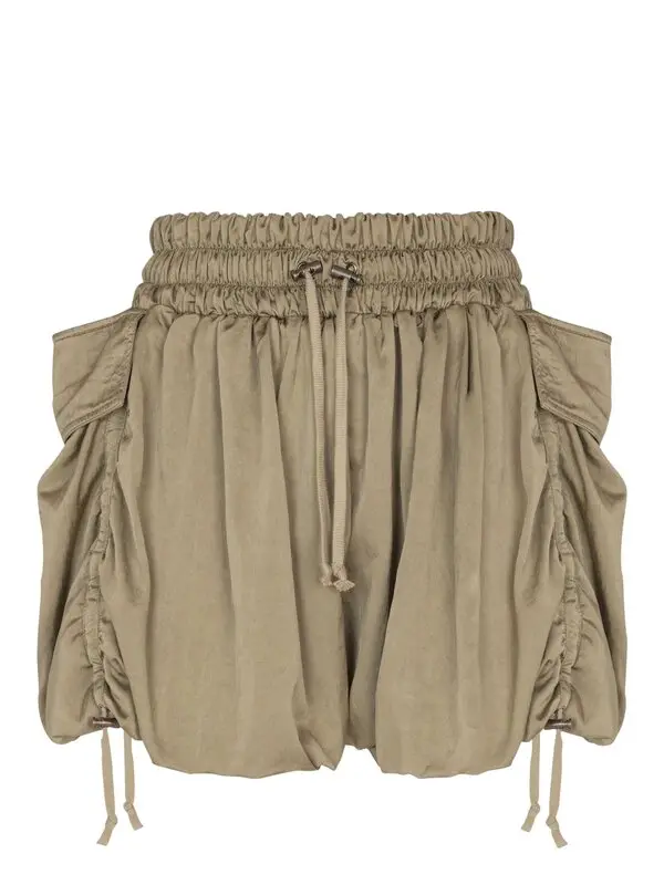 Balmain Viscose Twill Balloon Shorts - Green