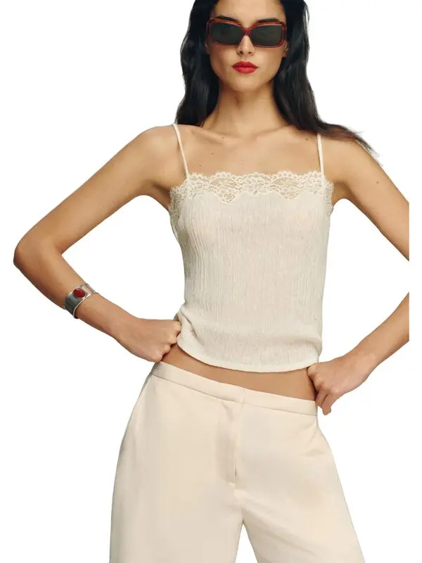 REFORMATION Maisie Knit Top - Ivory