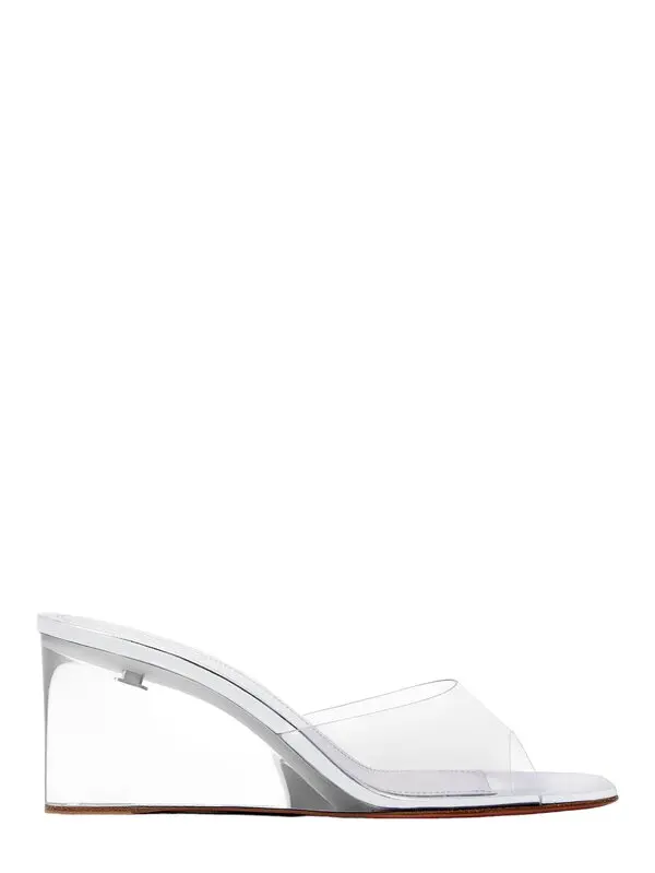 Amina Muaddi Lupita Pvc Wedge Sandals - Clear