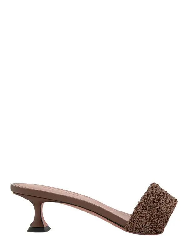 Amina Muaddi Andreea Raffia Sandals - Brown