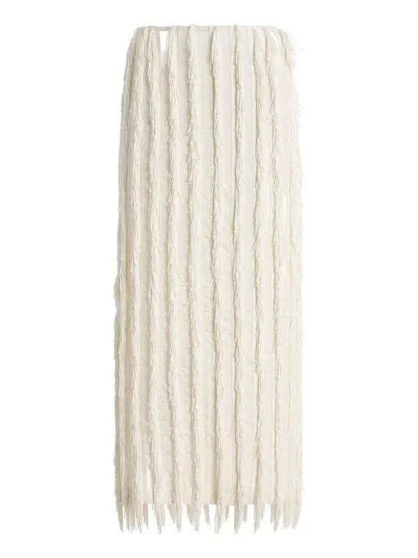 ZANKOV Jane Fringed Maxi Skirt - White