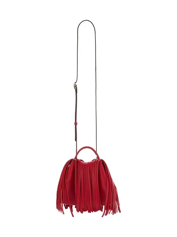 Givenchy Facet Nano Fringed Leather Bag - Red