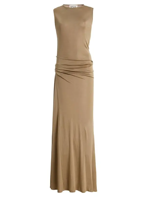 Tove Lelani Draped Knit Maxi Dress - Bronze