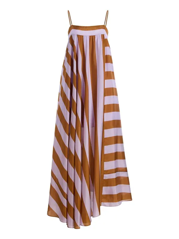 Zimmermann Indra Striped Silk Maxi Dress - Purple