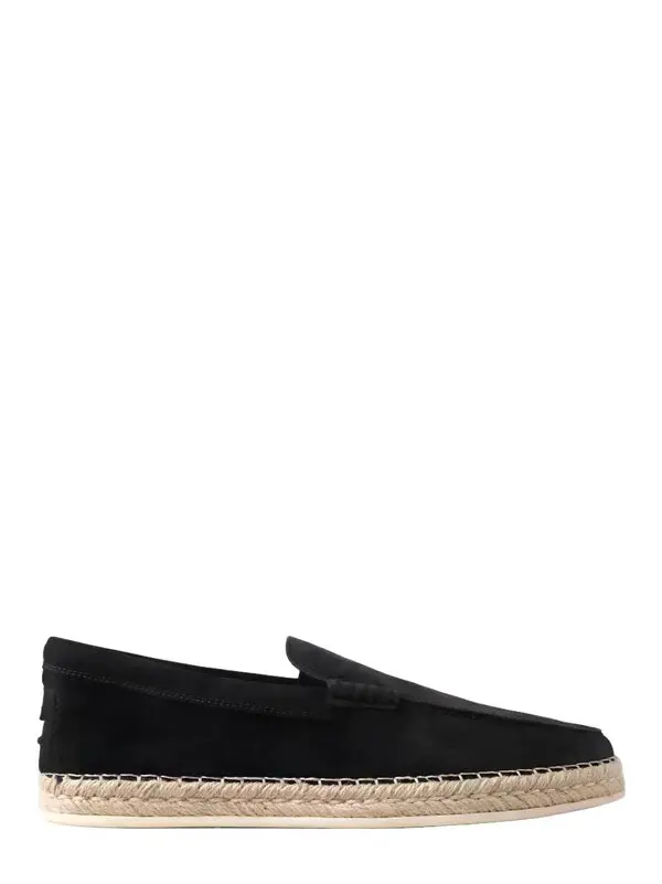 TOD'S Suede Panelled Espadrille Loafers - Blue