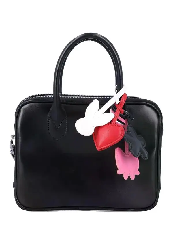 Comme Des Garçons Charm-detail Leather Bag - Black