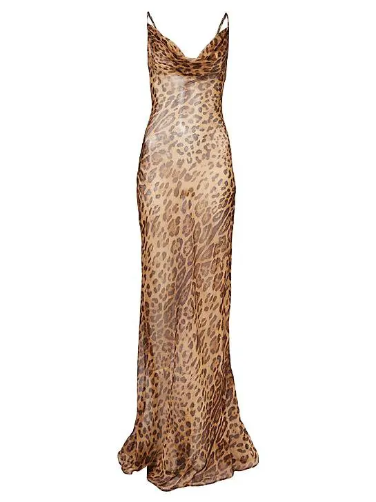 RAT AND BOA Valentina Silk Maxi Dress - Leopard