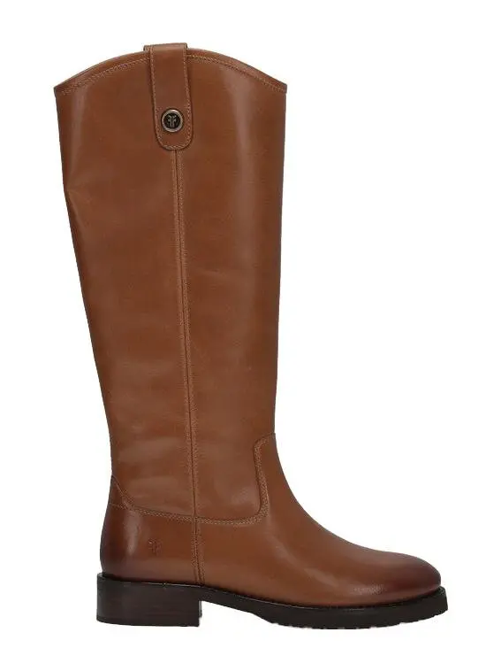 THE FRYE COMPANY Melissa Lug Button Tall Wide Calf Boots - Natural