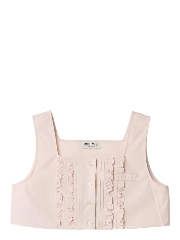Miu Miu Poplin Crop Top - Alabaster Pink