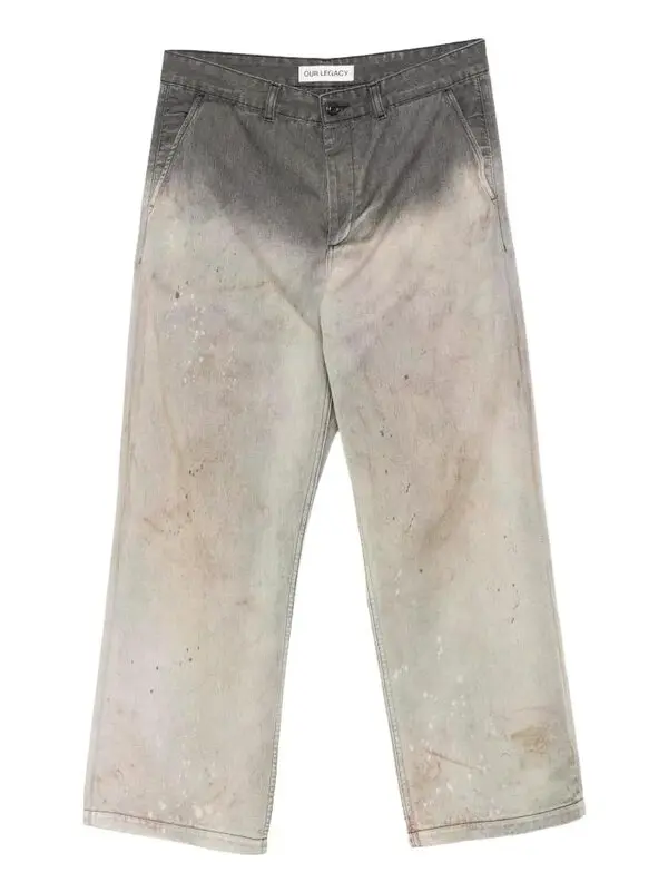 Our Legacy Rig Paint-splatter Jeans - Grey
