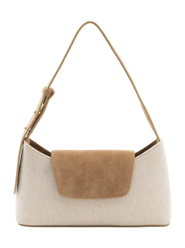 ELLEME Envelope Suede/canvas Shoulder Bag - Tan