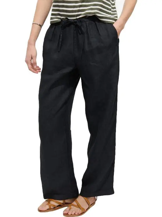 ALEX MILL Hudson Linen Drawstring Pants - Black