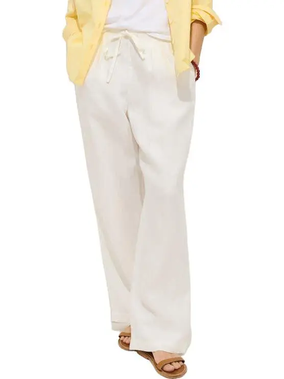 ALEX MILL Hudson Linen Drawstring Pants - Off White