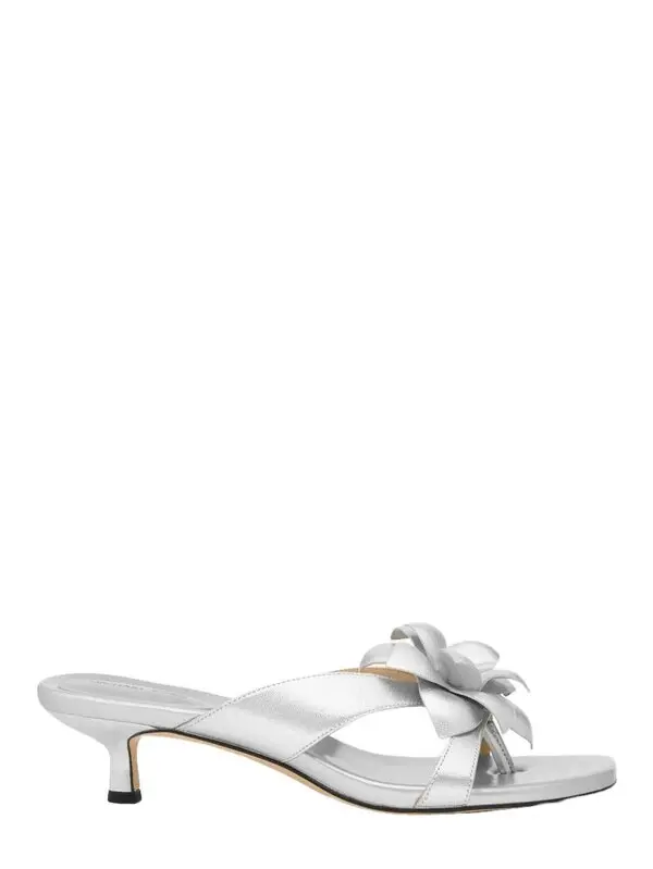 Michael Kors Jacie Floral-appliqué Sandals - Silver