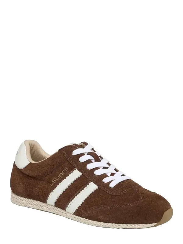 J/SLIDES NYC Pacey Suede Espadrille Sneakers - Chestnut