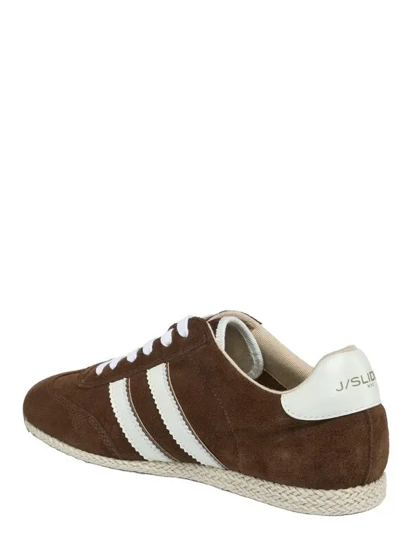 J/SLIDES NYC Pacey Suede Espadrille Sneaker - Chestnut