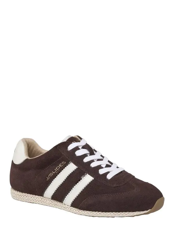 J/SLIDES NYC Pacey Suede Espadrille Sneakers - Chocolate