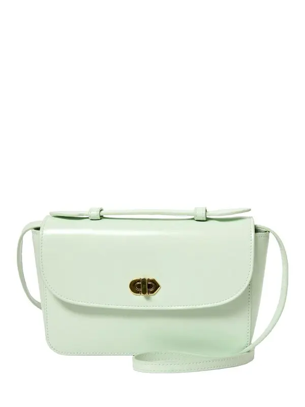 Clare V. Kathryn Leather Crossbody Bag - Mist