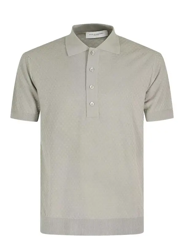 PAOLO PECORA Micro-jacquard Polo Shirt - Grey