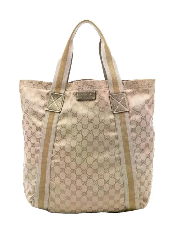 Gucci 2016-2026 Gg Canvas Web Tote Bag - Neutrals