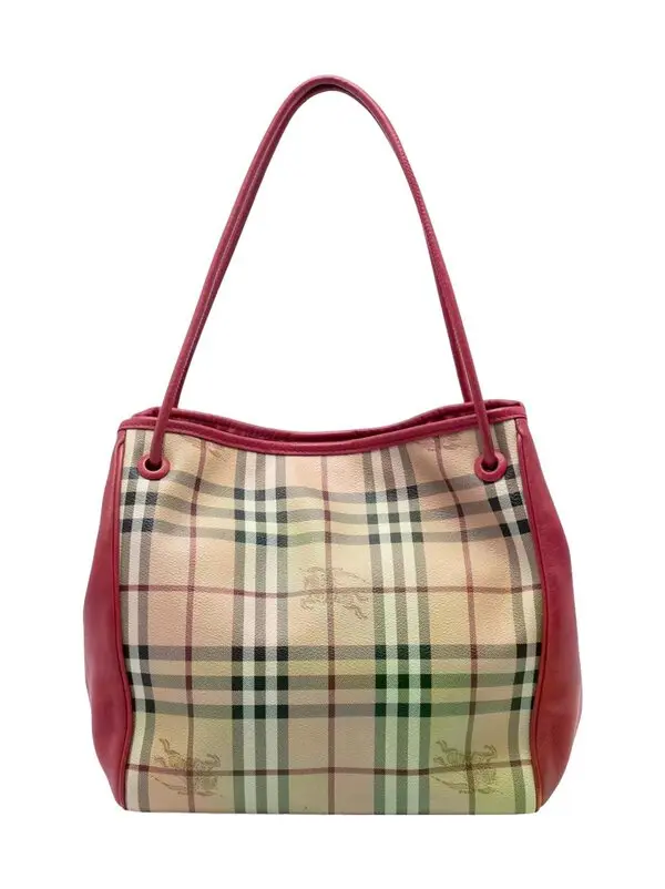 Burberry Haymarket Check Canterbury Tote Bag - Red