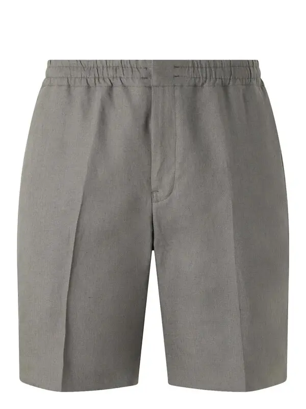 Zegna Oasi Straight-leg Linen Shorts - Gray