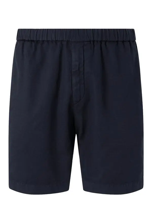 Boglioli Straight-leg Cotton And Linen-blend Shorts - Blue
