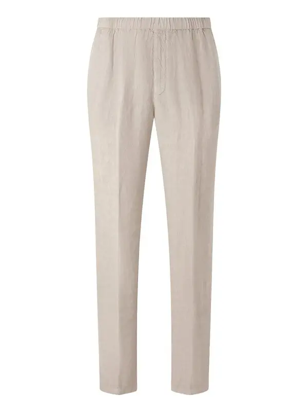 Boglioli Tapered Linen Trousers - Neutrals