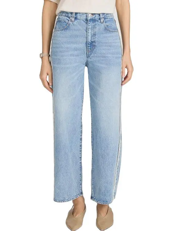 FRAME The Crochet Trim Crop Jeans - Aura