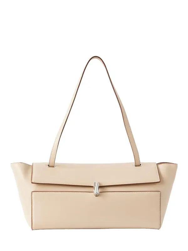 Savette Symmetry Trapeze Leather Shoulder Bag - Neutrals