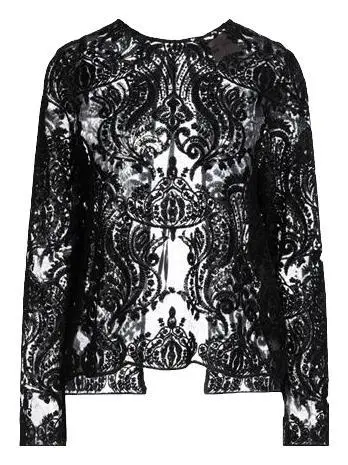 SEMICOUTURE Top With Sequins And Appliqués - Black
