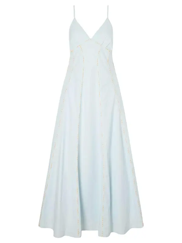 Rosie Assoulin Cami Cotton Maxi Dress - Light Blue
