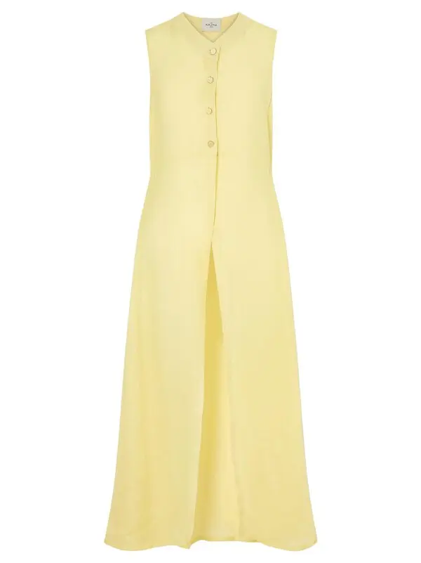 Le Kasha Linen Maxi Dress - Yellow