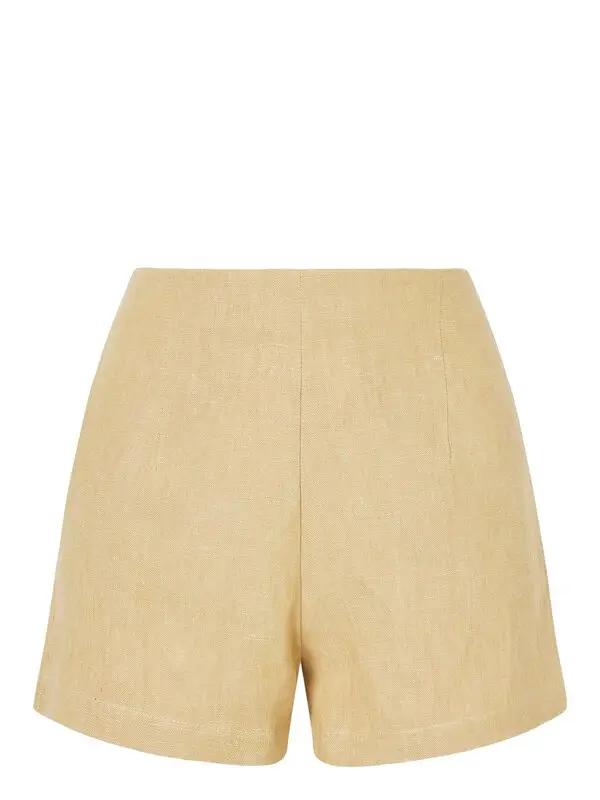 Le Kasha Ezbet Heavy Linen Shorts - Neutrals