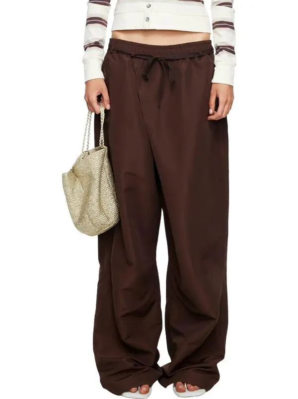 Lioness Signora Tie Waist Wide Leg Pants - Chocolate