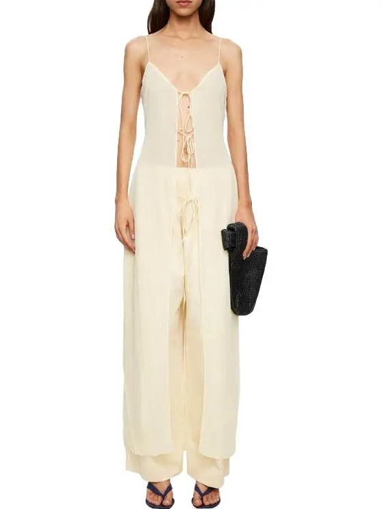 Lioness Dune Tie Front Maxi Camisole - Lemontini