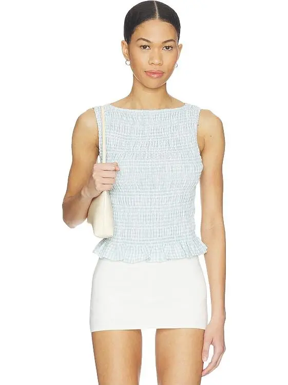ELODIE THE LABEL Tegan Top - Seafoam Gingham