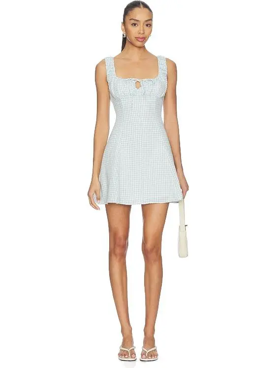 ELODIE THE LABEL Vale Mini Dress - Seafoam Gingham